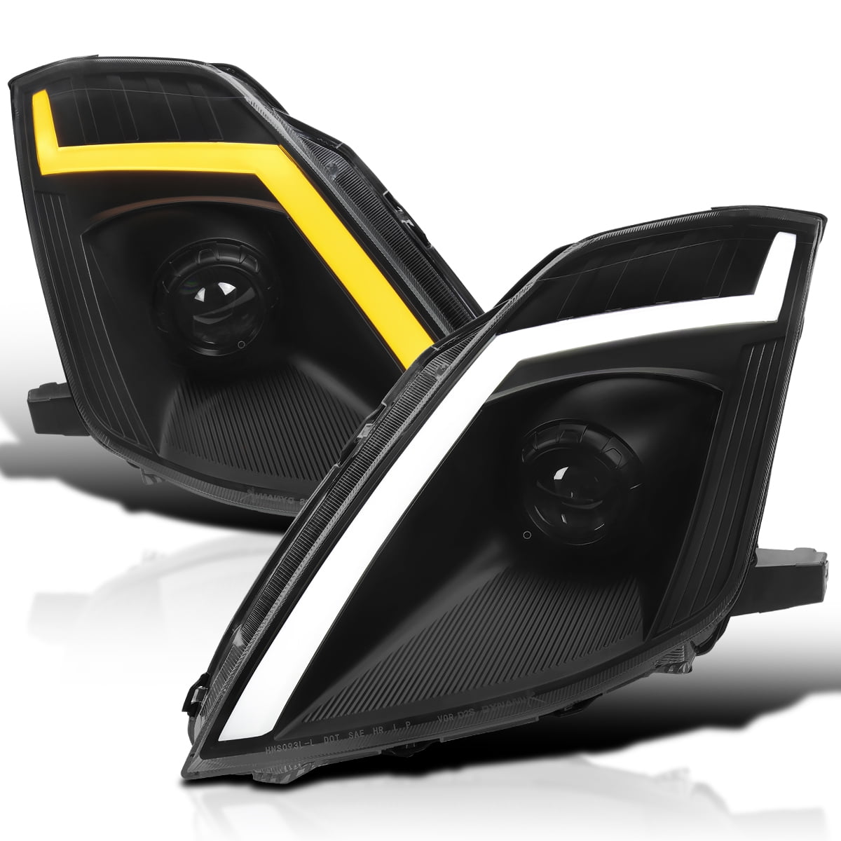 Spec-D Tuning Black Sequential LED Tube Signal Projector Headlights and ...