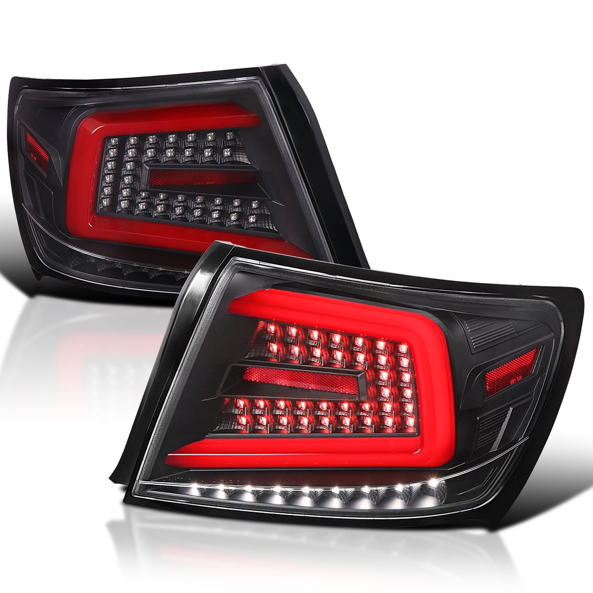 Spec-D Tuning Black Sequential Tail Lights w/ Red LED Bar Compatible ...