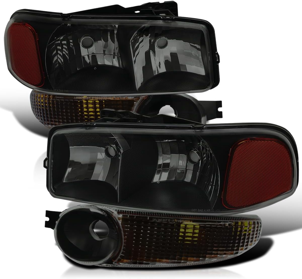Spec-D Tuning Black Smoke Headlights + Bumper Lamps Compatible with ...