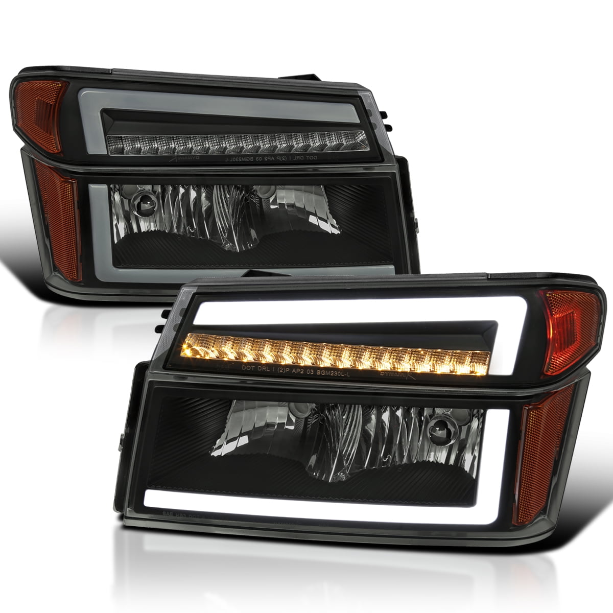 Spec-D Tuning Black Smoke Headlights, LED Corner Lights, Compatible ...