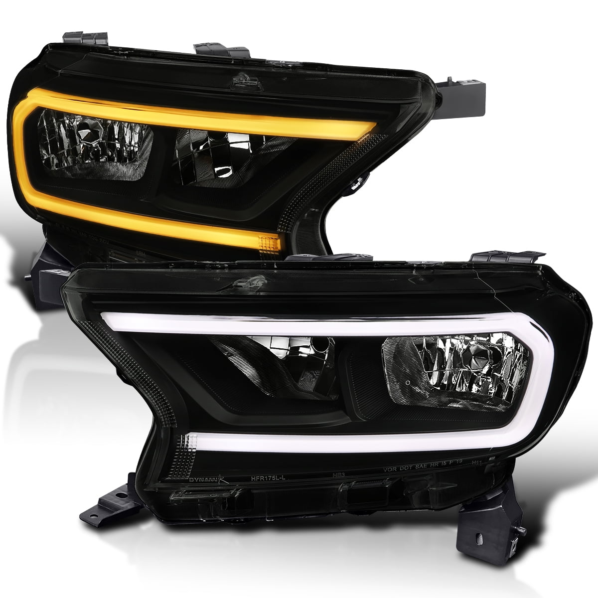 Spec-D Tuning Black Smoke LED Strip Headlights w/Switchback and ...