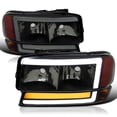 Spec-D Tuning Black Smoke LED Tube Headlights, Sequential Bumper Lights ...