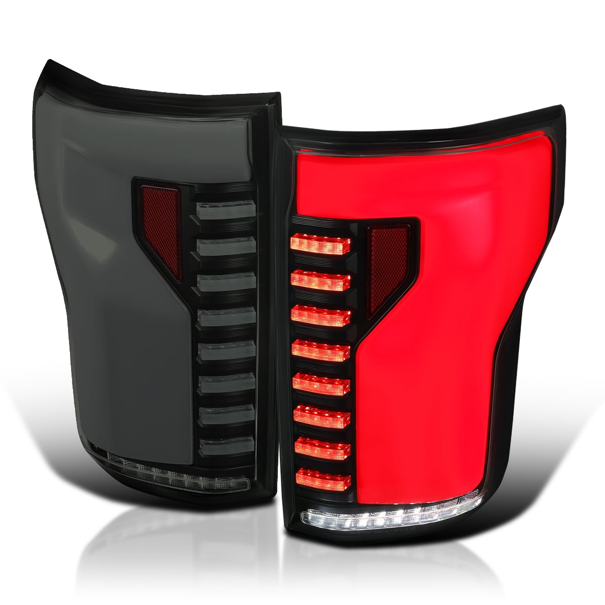 Spec-D Tuning Black Smoke Lightning Style LED Tail Lights w/ White LED ...