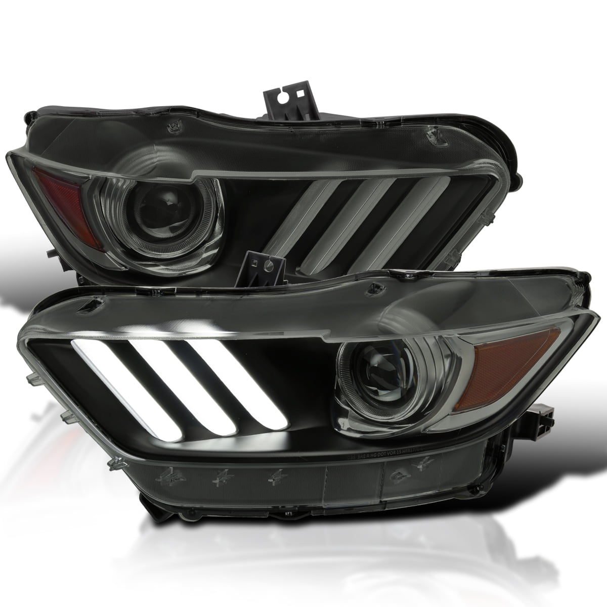 Spec-D Tuning Black Smoke Projector Headlights w/ LED Sequential ...