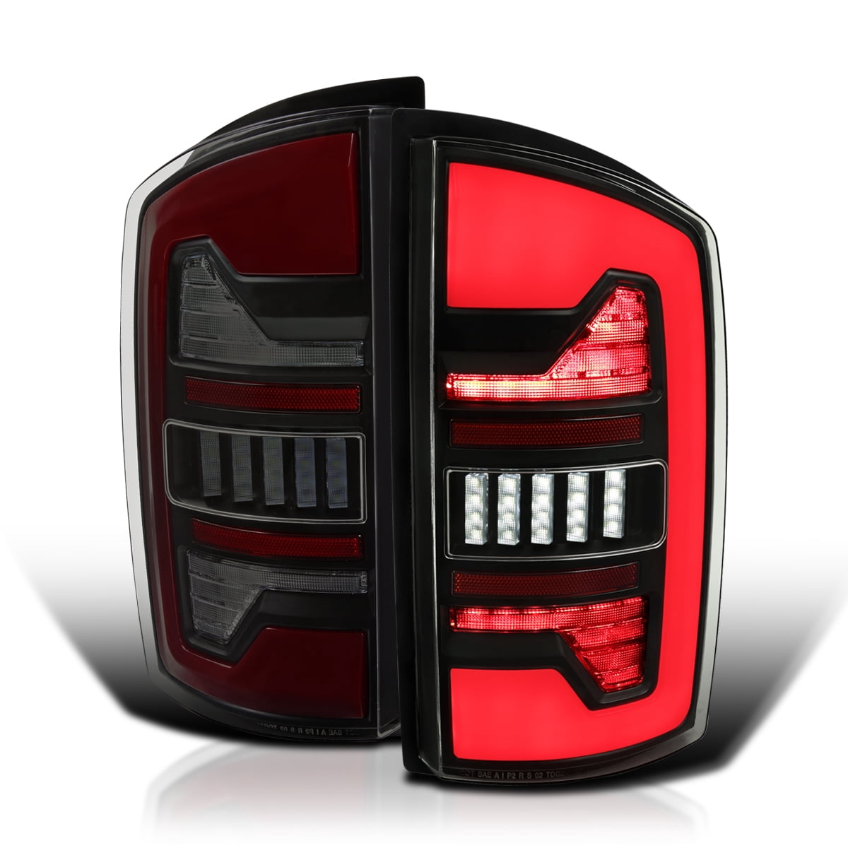 Spec-D Tuning Black Smoke Tail Lights w/ Red LED Compatible with 2002 ...