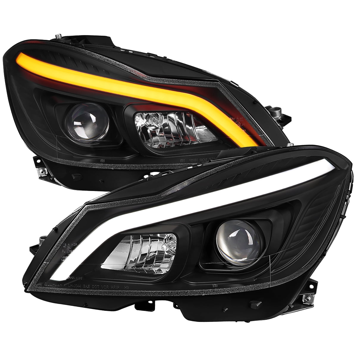 Spec-D Tuning Black Switchback Sequential LED Tube Projector Headlights ...