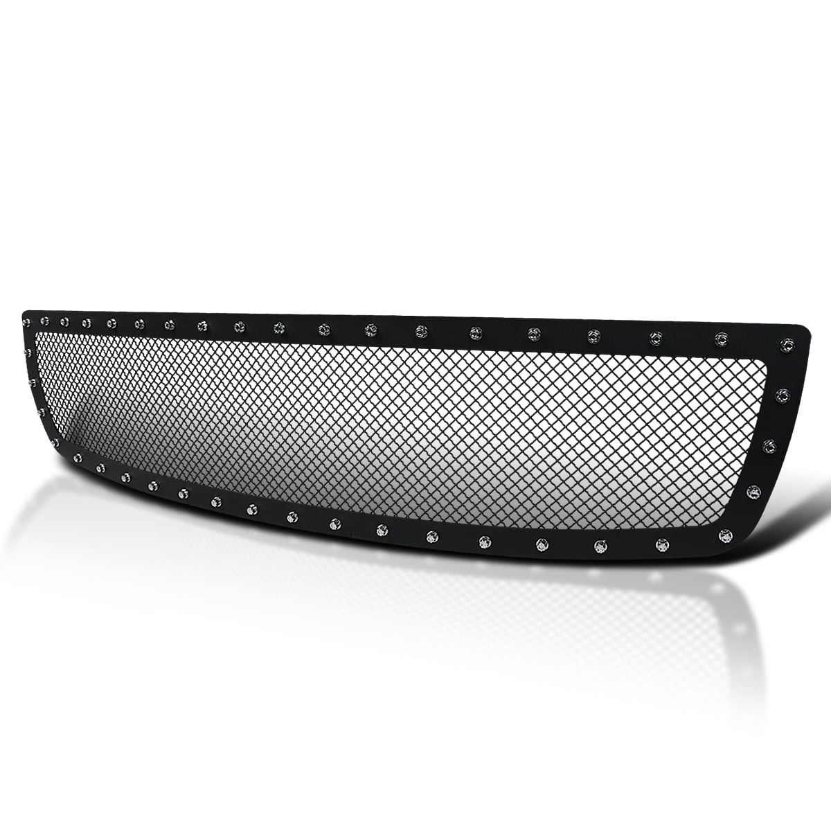 Spec-D Tuning Black Textured Rivet Style Upper Mesh Grille Grill Insert ...