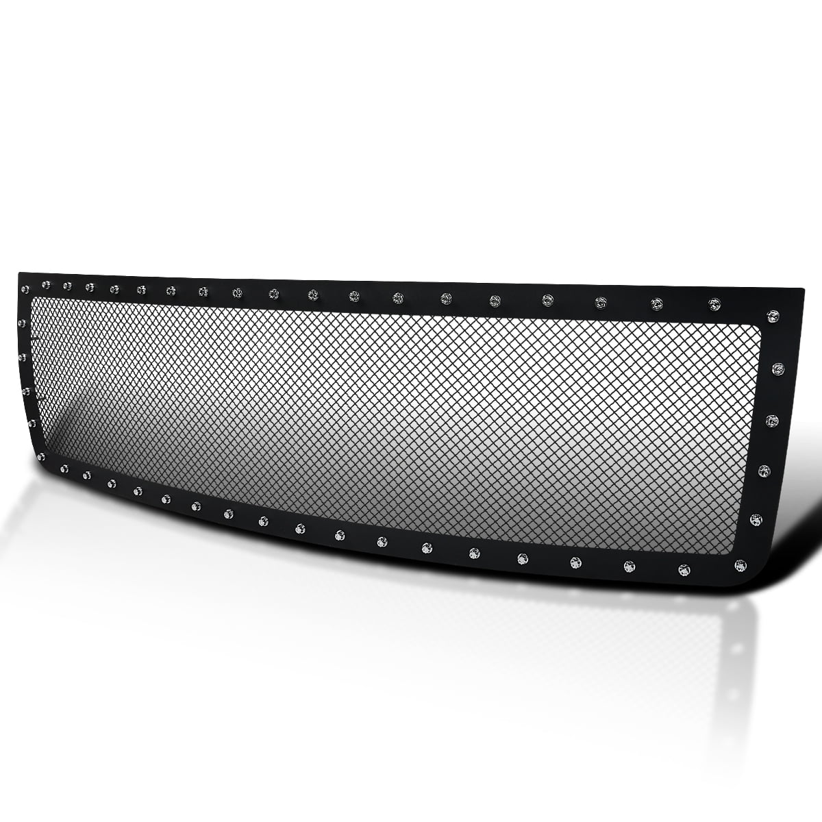 Spec-D Tuning Black Textured Rivet Style Upper Mesh Hood Grille Insert ...