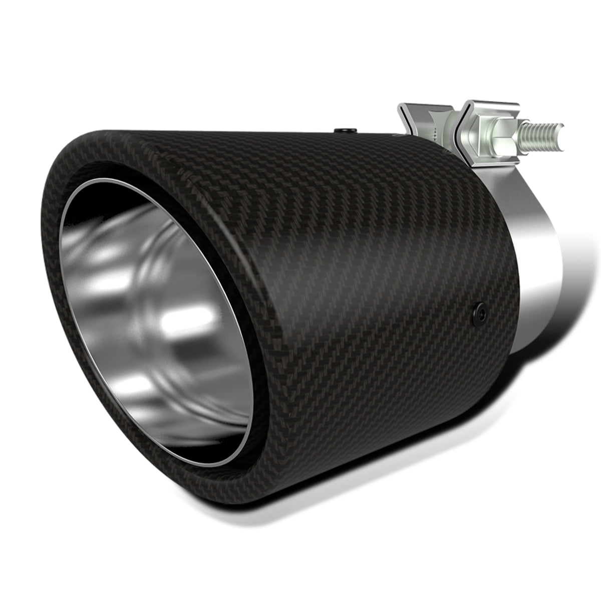 Spec-D Tuning Carbon Fiber Stainless Steel Roll Edge Exhaust Muffler ...