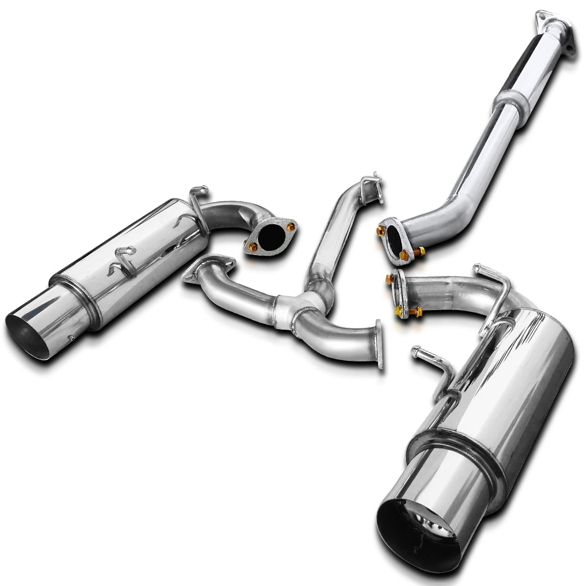 Spec-D Tuning Catback Dual Roll Tip Muffler Exhaust System Compatible ...