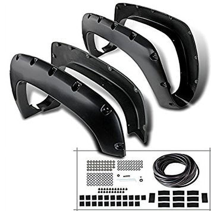 Spec-D Tuning Chevy GMC C/K 1500 Pickup 4PC Black Fender Flare Wheel ...