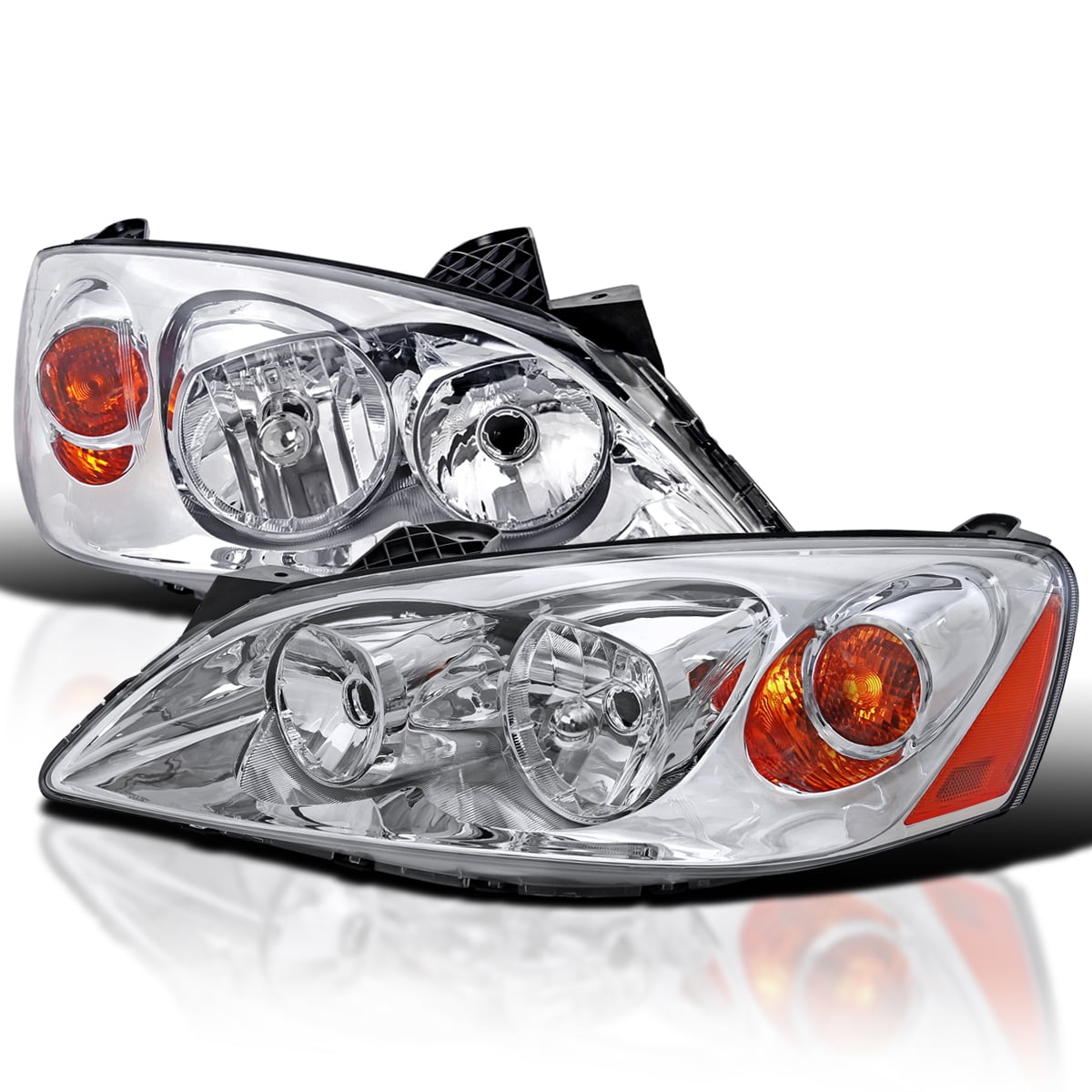 Spec-D Tuning Chrome Clear Headlights Compatible with 2005-2010 Pontiac ...