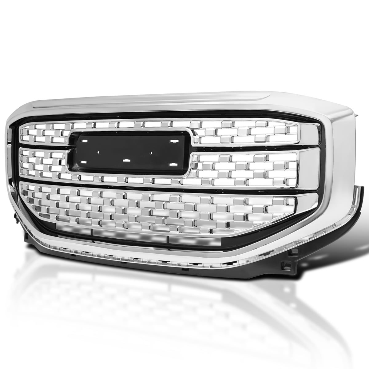 Spec-D Tuning Chrome Denali Style Front Hood Grille Compatible with 2017-2019 GMC Acadia ...