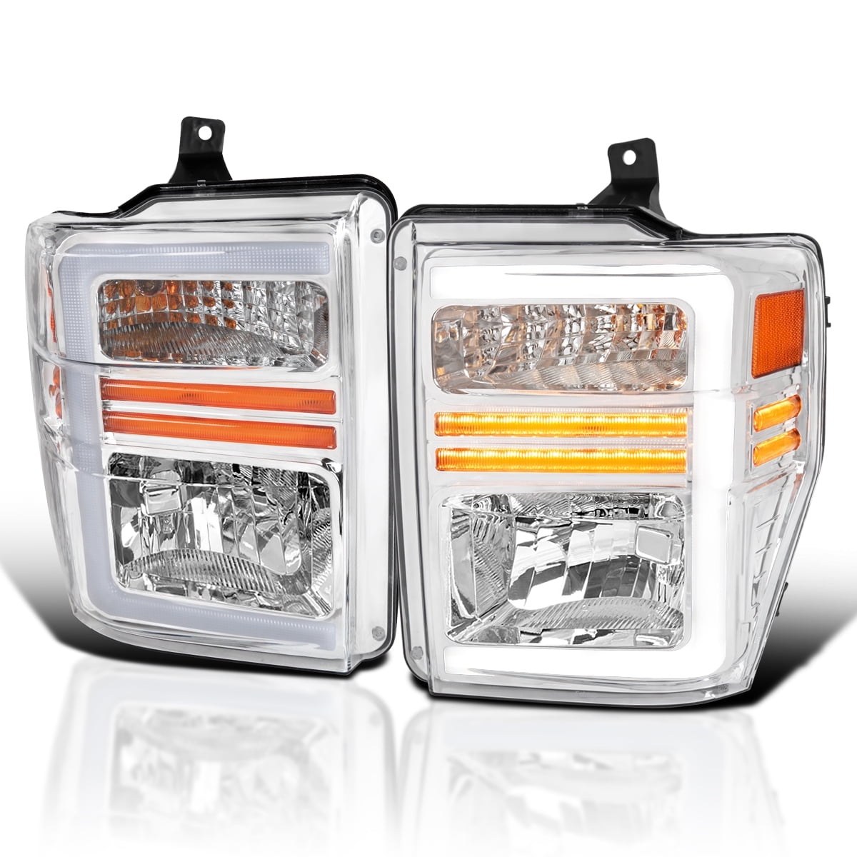 Spec-D Tuning Chrome Factory Style Headlights with Sequential LED Turn ...