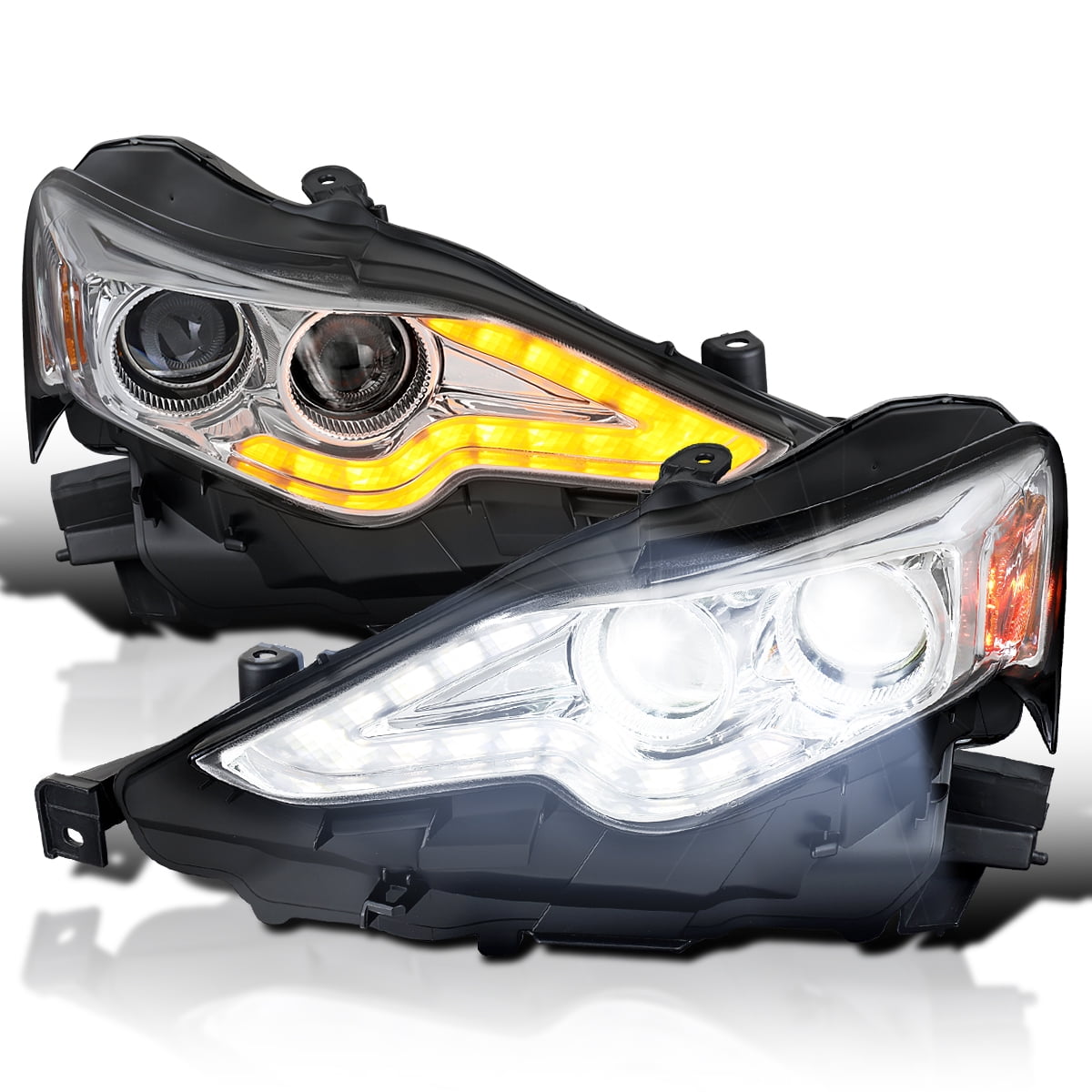 Spec-D Tuning Chrome Full LED Projector Headlights Compatible with 2014 ...