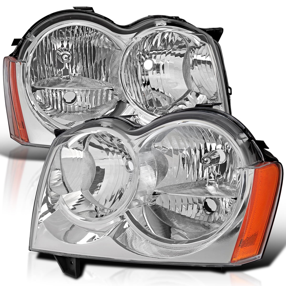 Spec-D Tuning Chrome Headlights Compatible with 2005-2007 Jeep Grand ...