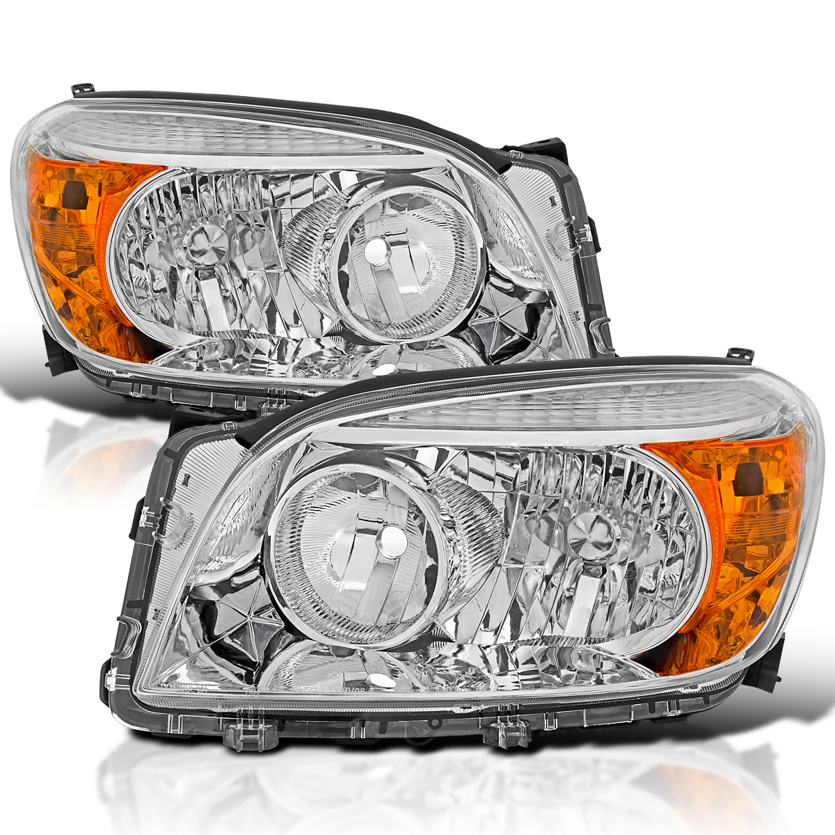 Spec-D Tuning Chrome Headlights Compatible with 2006-2008 Toyota RAV4 ...