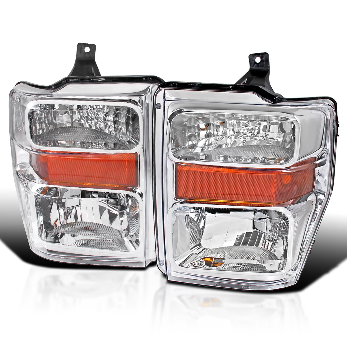 Spec-D Tuning Chrome Headlights Compatible with 2008-2010 Ford F250 ...