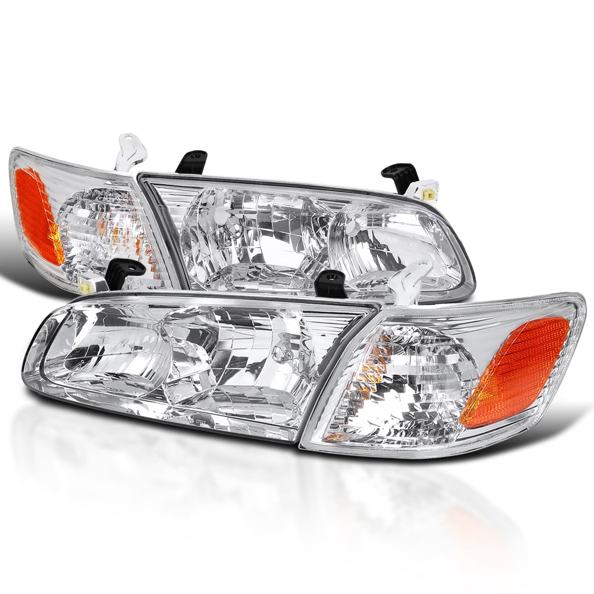 Spec-D Tuning Chrome Headlights + Corner Lights Compatible with 2000 ...