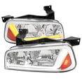Spec-D Tuning Chrome Headlights w/ Fiber Optic LED Strip and Turn ...