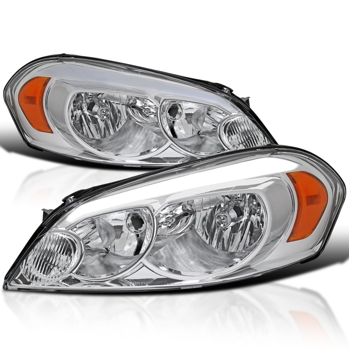 Spec-D Tuning Chrome Headlights w/ LED Strip Compatible with 2006-2013 ...