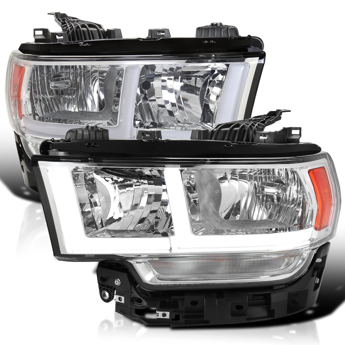 Spec-D Tuning Chrome Headlights w/ LED Tube Compatible with 2019-2024 ...