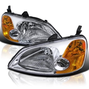 Spec-D Tuning Honda Civic 2001 2002 2003 LED Halo Projector Headlights ...