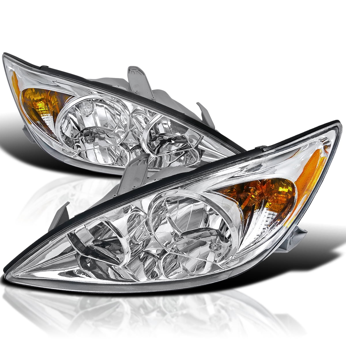 Spec-D Tuning Chrome Housing Clear Lens Headlights Compatible with 2002 ...