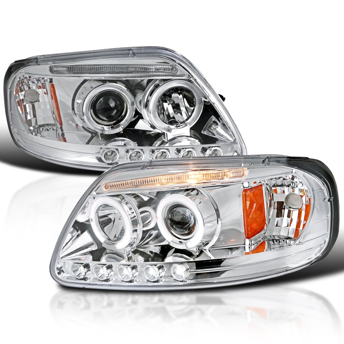 Spec-D Tuning Chrome Housing Clear Lens Projector Headlights Compatible ...