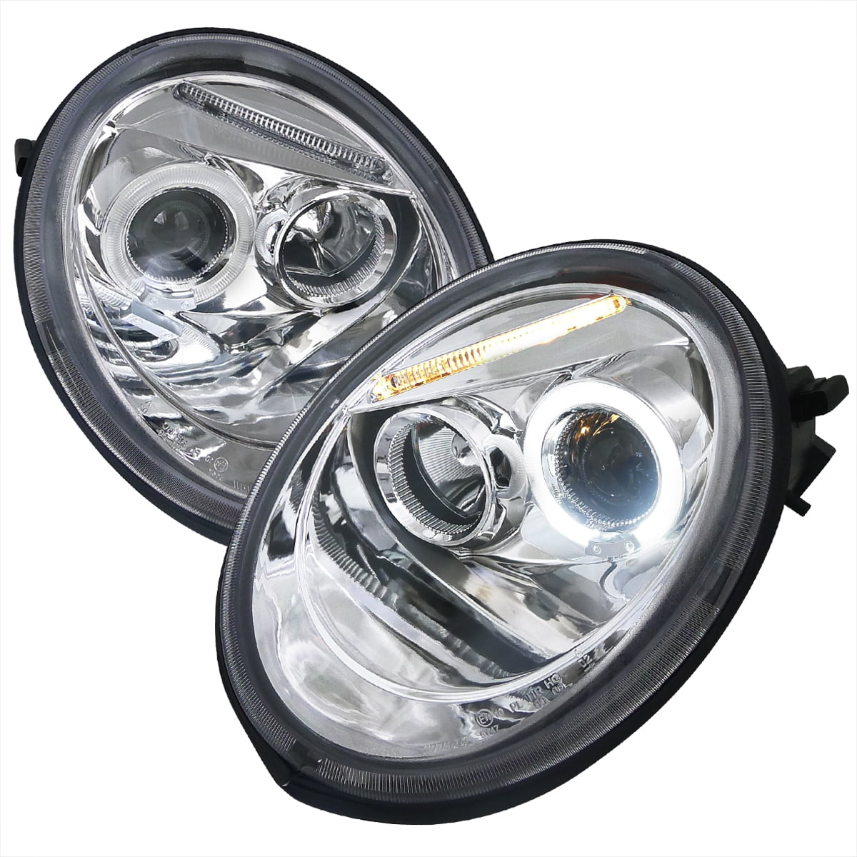 Spec D Tuning Chrome Housing Clear Lens Projector Headlights Compatible