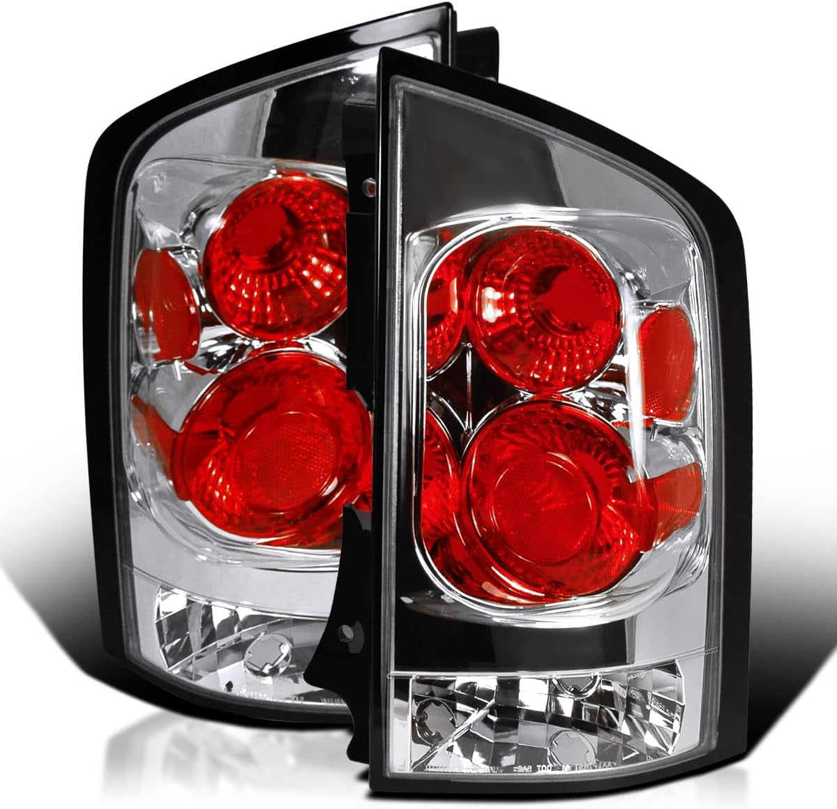 Spec-D Tuning Chrome Housing Clear Lens Tail Lights Compatible with ...
