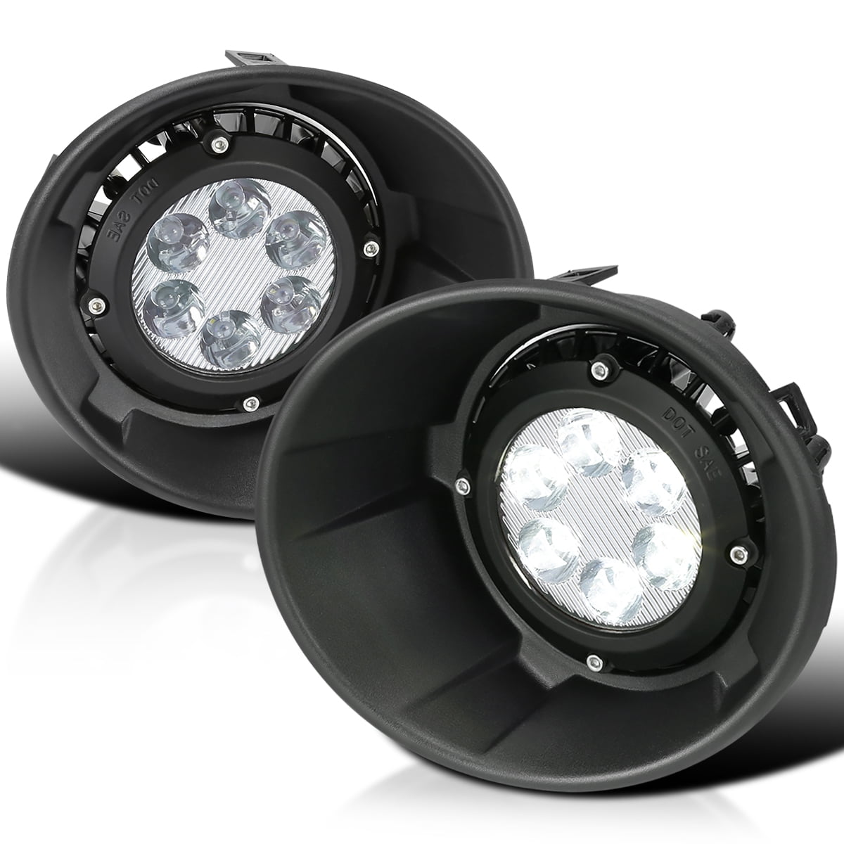 Spec-D Tuning Chrome Bumper Driving LED Fog Lights with Built-In LED ...