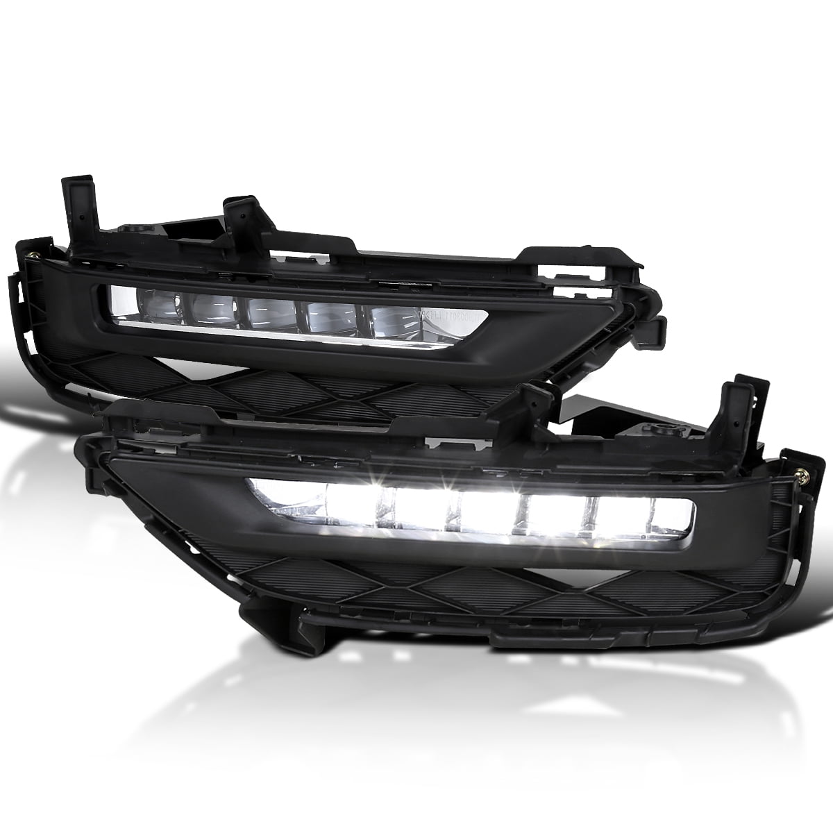 Spec-D Tuning Chrome LED Fog Lights + Built-In LED Bulbs + Switch ...