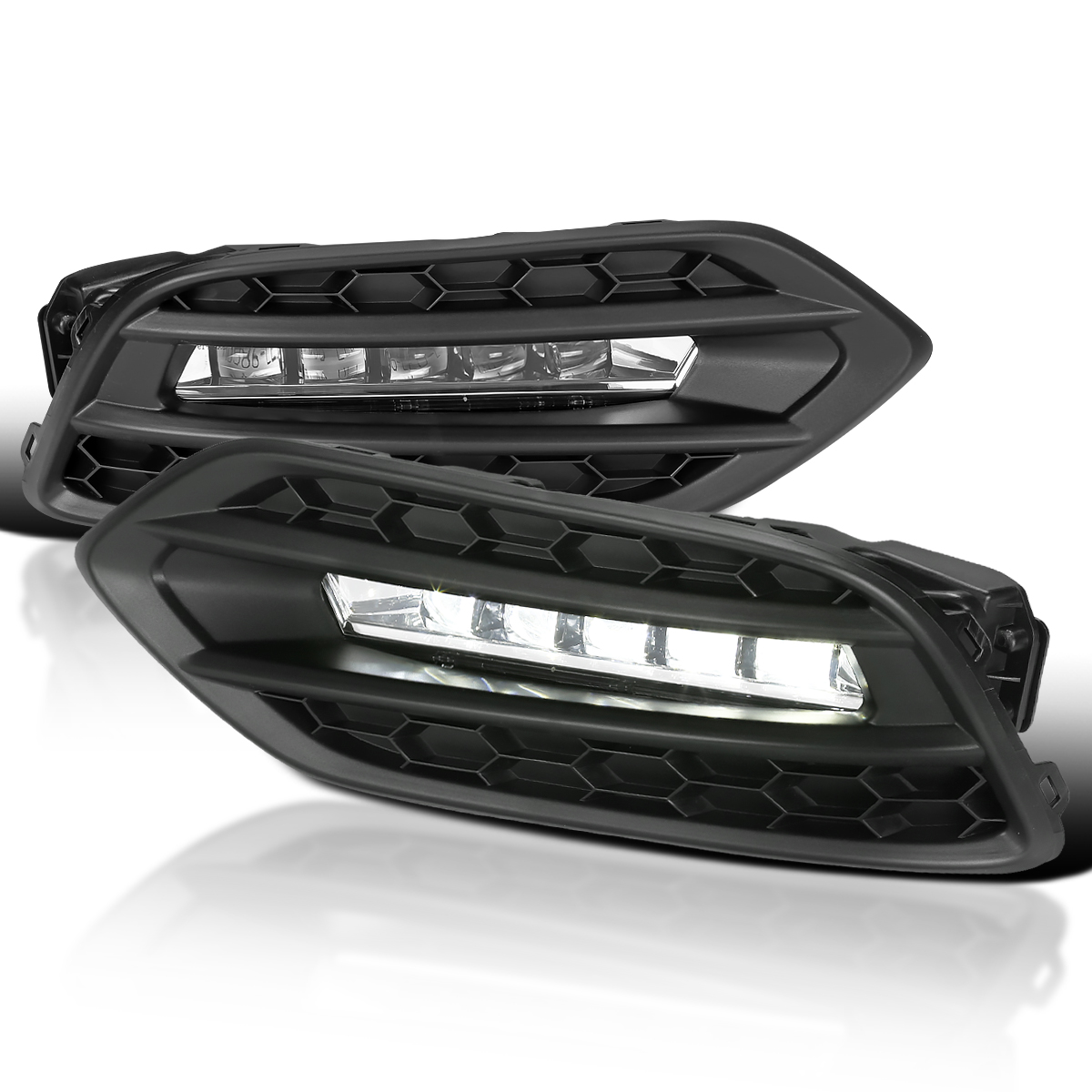 Spec-D Tuning Chrome LED Fog Lights + Built-In LED Bulbs + Switch ...