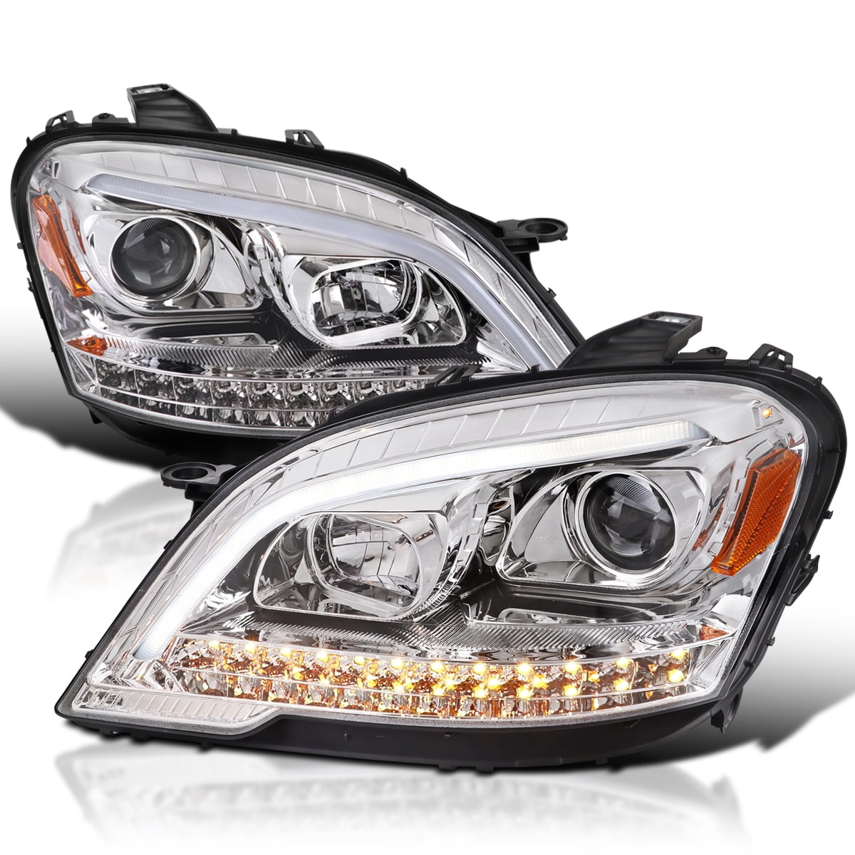 Spec-D Tuning Chrome Projector Headlights with LED Sequential Turn ...