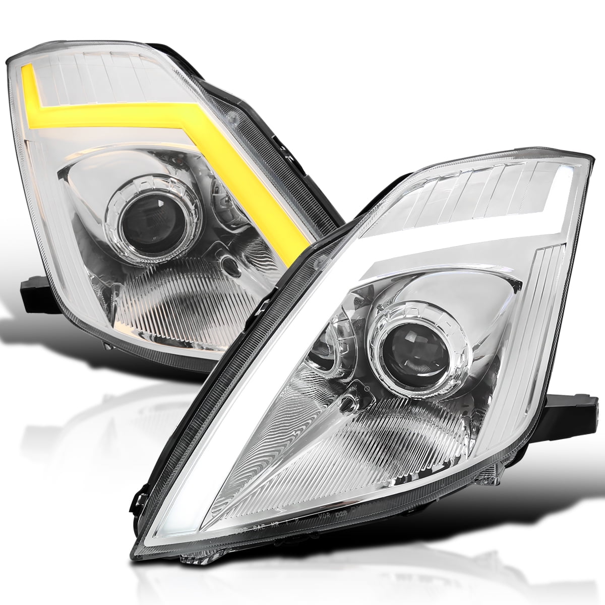 Spec-D Tuning Chrome Sequential LED Tube Signal Projector Headlights ...