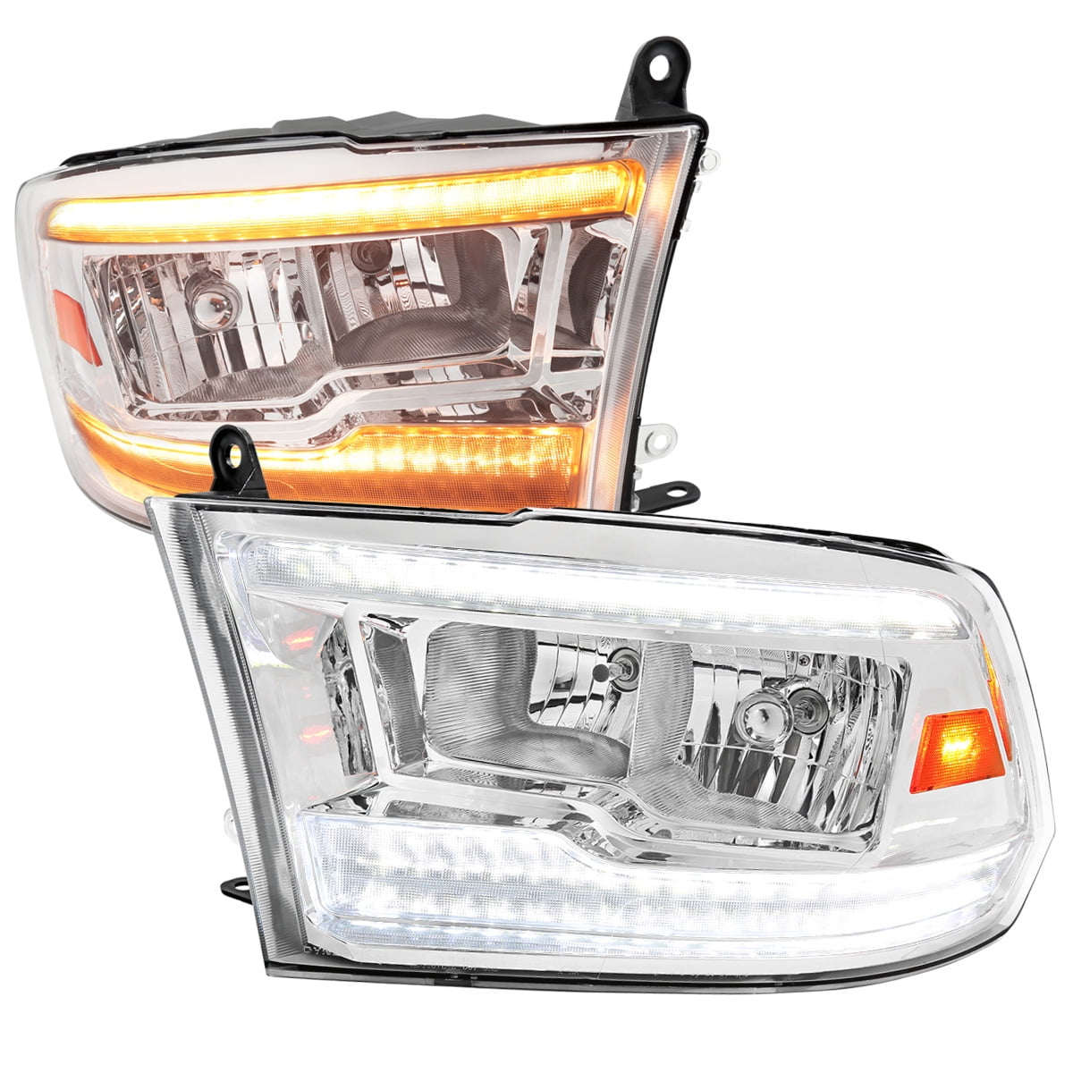 Spec-D Tuning Chrome Switchback Sequential LED Signal Strip Headlights ...