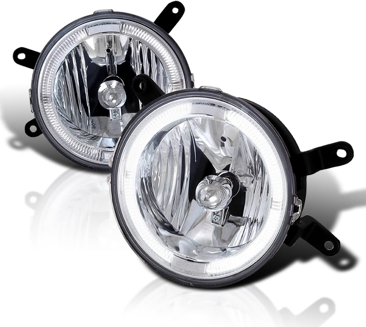 Spec-D Tuning Clear Fog Lights w/Halo (Angel Eyes) w/ H10 Bulbs ...