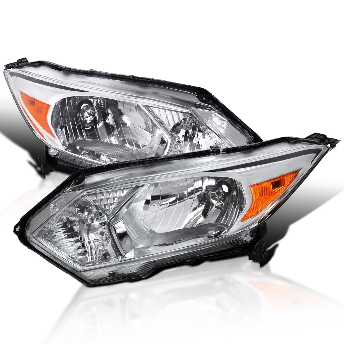 Spec-D Tuning Clear Headlights w/ Amber Reflectors Compatible with 2016 ...