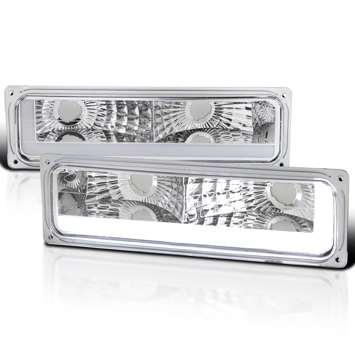 Spec-D Tuning Clear LED Bar Bumper Lights Compatible with 1988-1998 ...