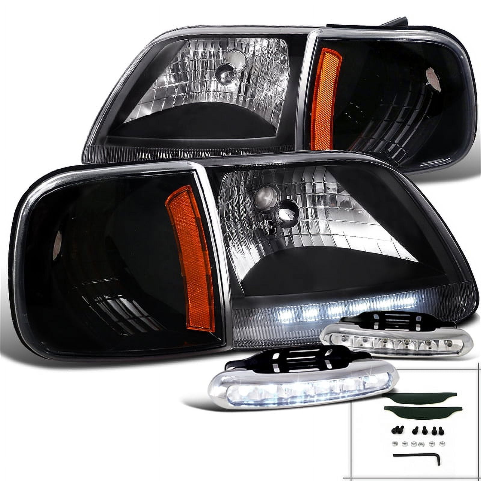 Spec-D Tuning Compatible with 1997-2002 Ford F150 LED Black Headlights ...