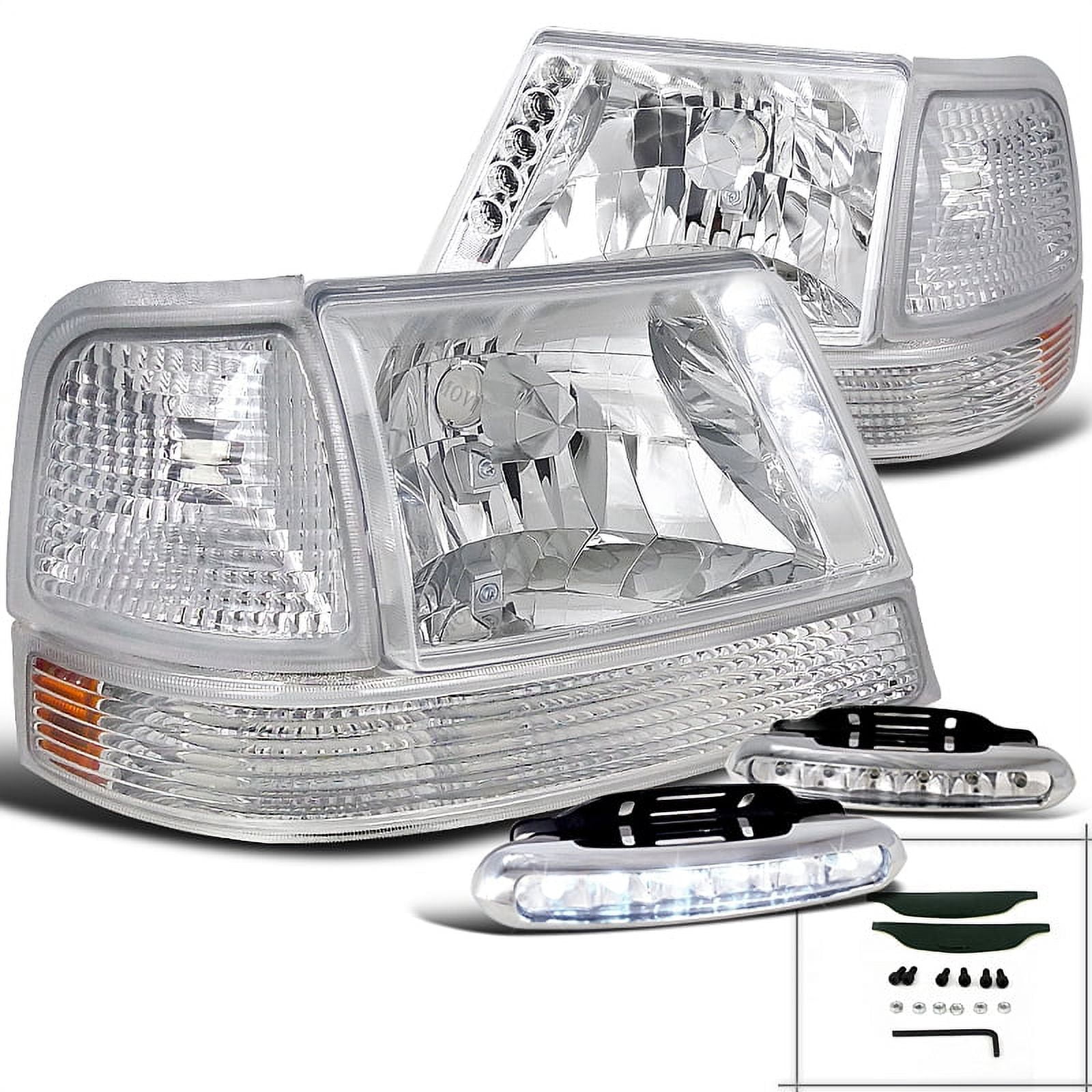 Spec-D Tuning Compatible with 1998-2000 Ford Ranger Chrome Headlight ...