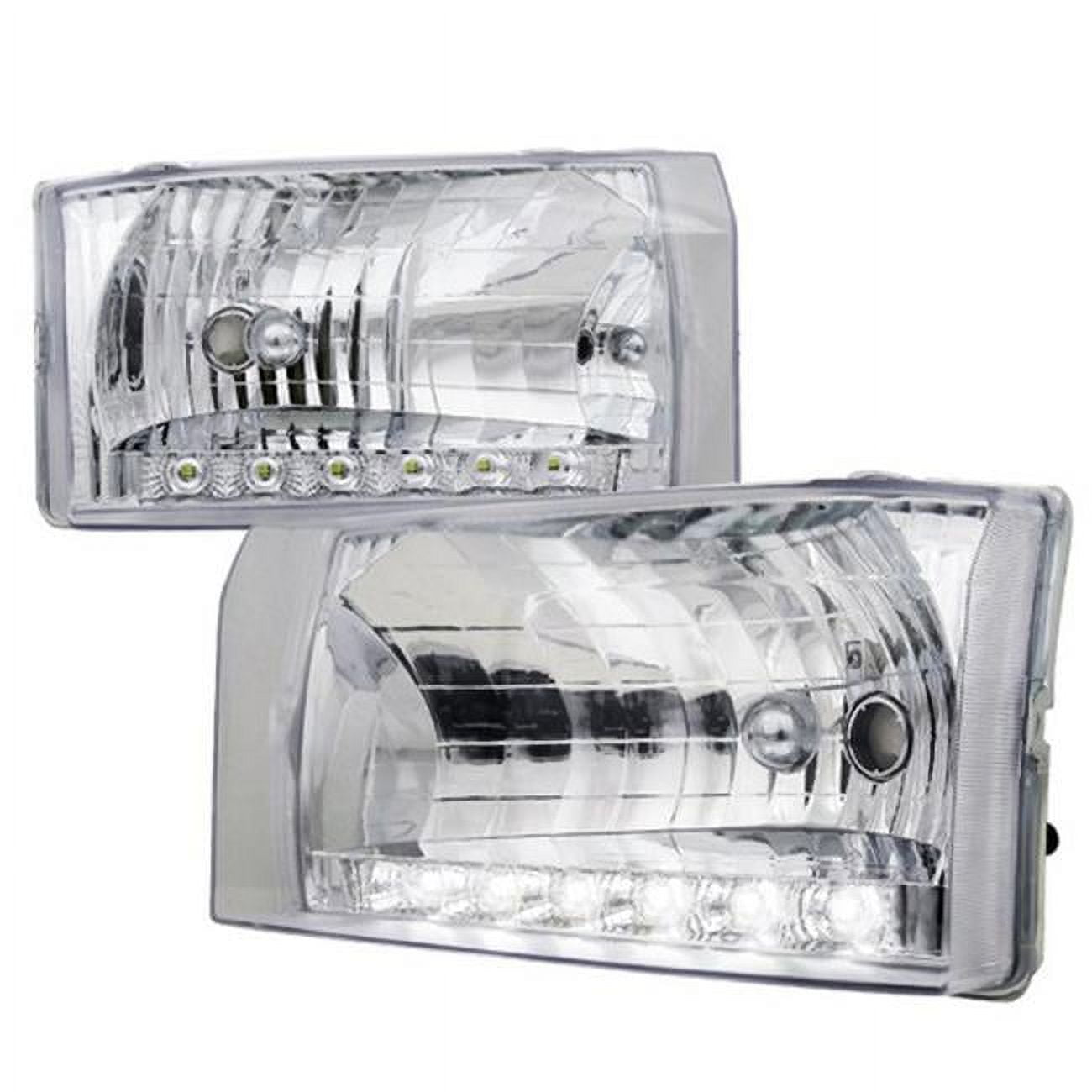 Spec-D Tuning Crystal Housing Headlight Chrome with LED for 99 to 04 ...