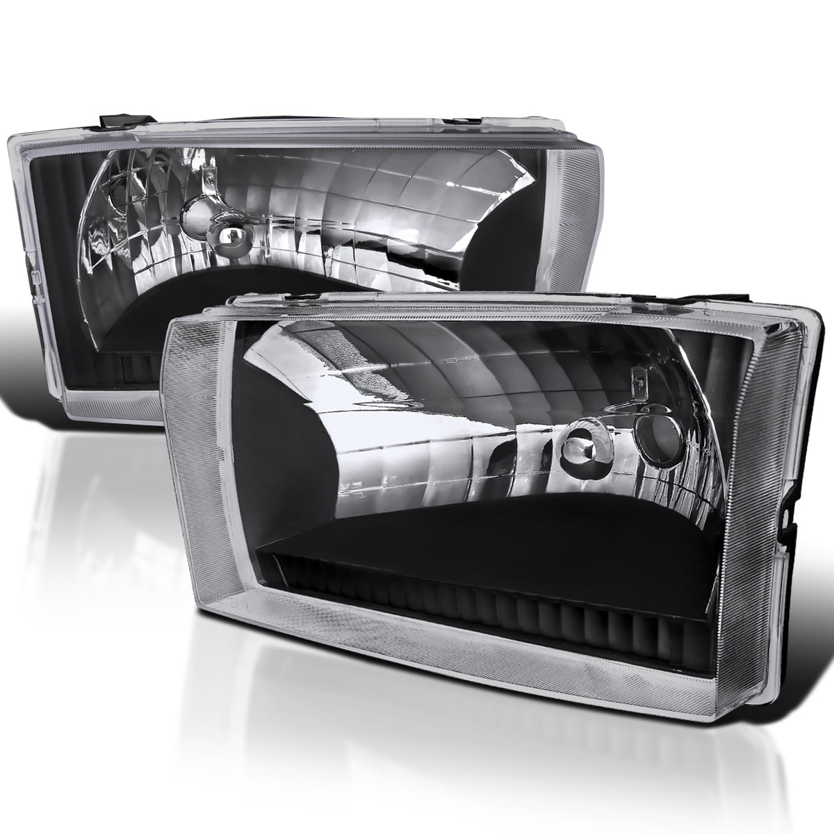 Spec-D Tuning Diamond Headlights Black Compatible with 1999-2004 Ford ...
