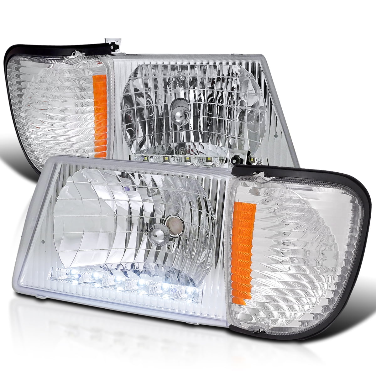 Spec-D Tuning Econoline Van Head Light W/ Corner Clear Comopatible with ...