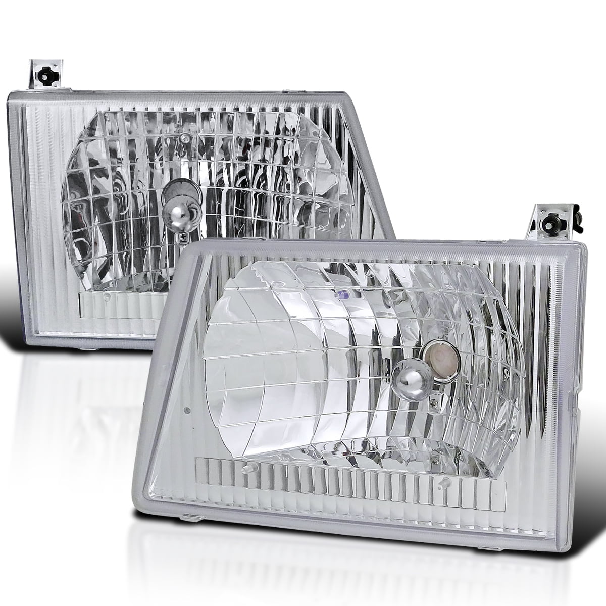 Spec-D Tuning Euro Chrome Housing Clear Lens Headlights Lamps ...