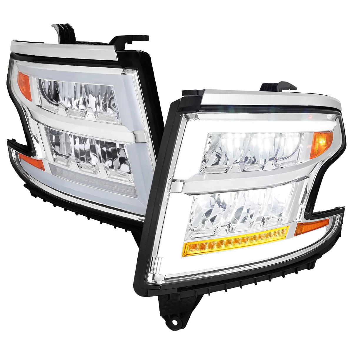 Spec-D Tuning Full LED Chrome Headlights w/ Sequential Turn Signal, DRL ...