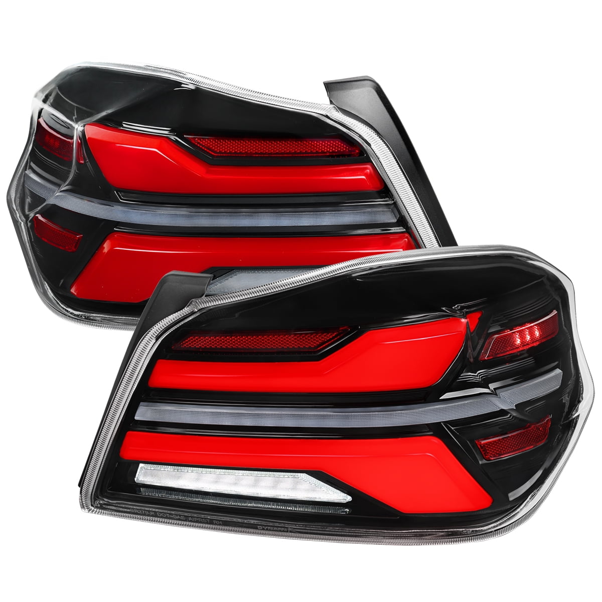 Spec-D Tuning Full LED Jet Black Red Tail Lights w/ Sequential Signal ...
