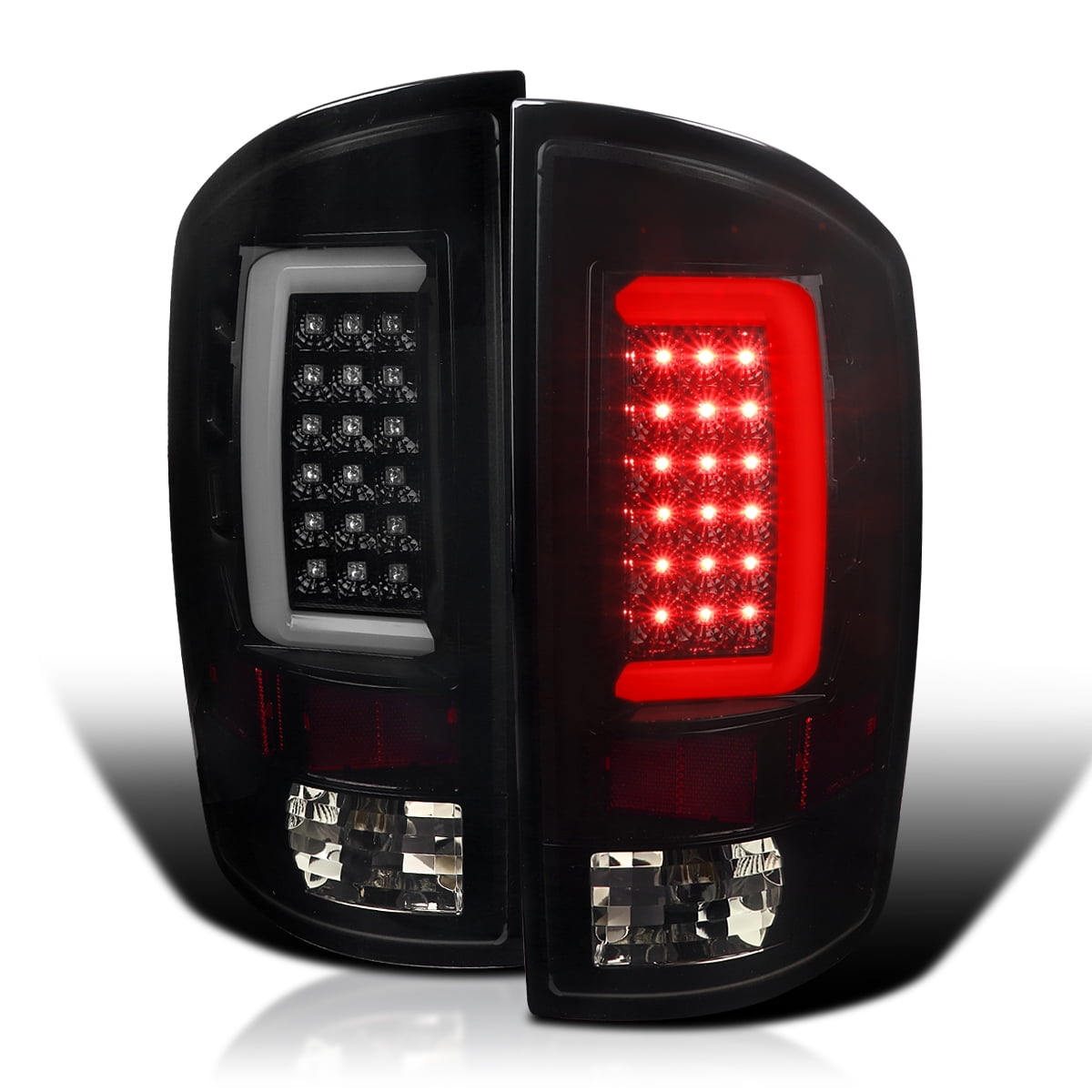 Spec-D Tuning Glossy Black Smoke LED Bar Tail Lights Compatible with ...