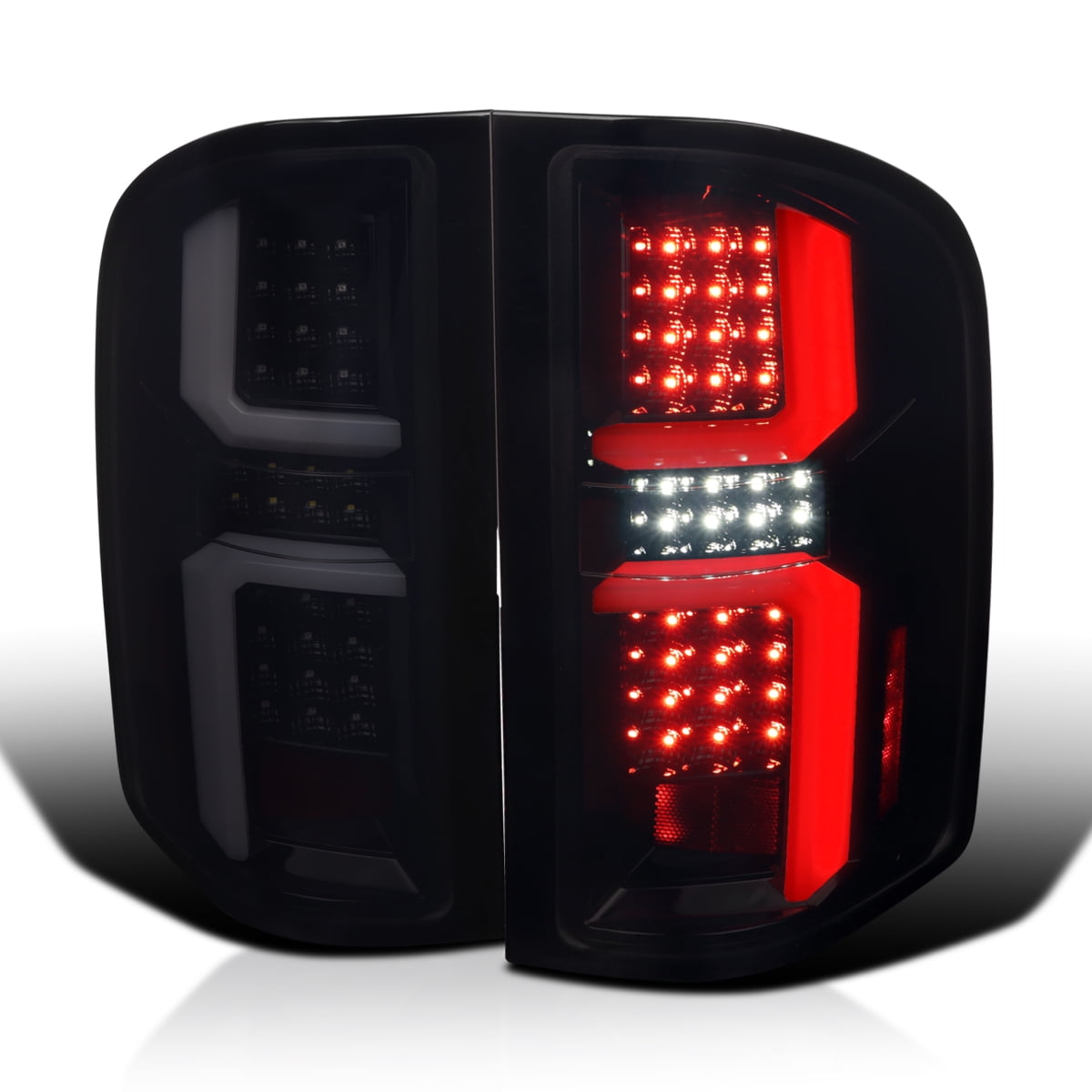 Spec-D Tuning Glossy Black Smoke LED Tail Lights w/ White LED Light ...